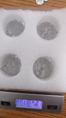 Lot Of 4 New Sparkling Glass Round Multi-faceted Prism 1- 3/4" Great ...