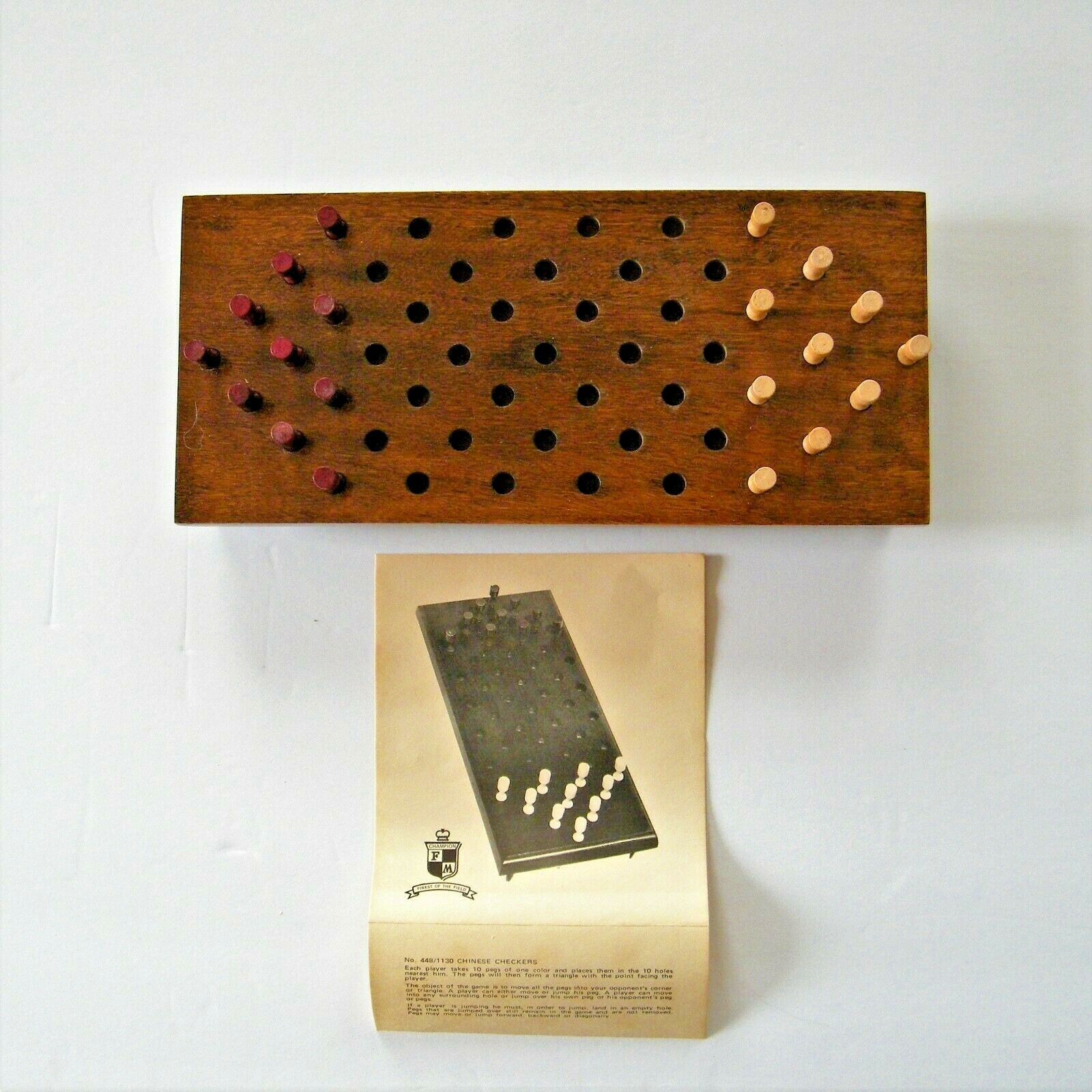 Wooden Chinese Checker Set Two Players No. 448 / 1130 Brazil Vintage ...