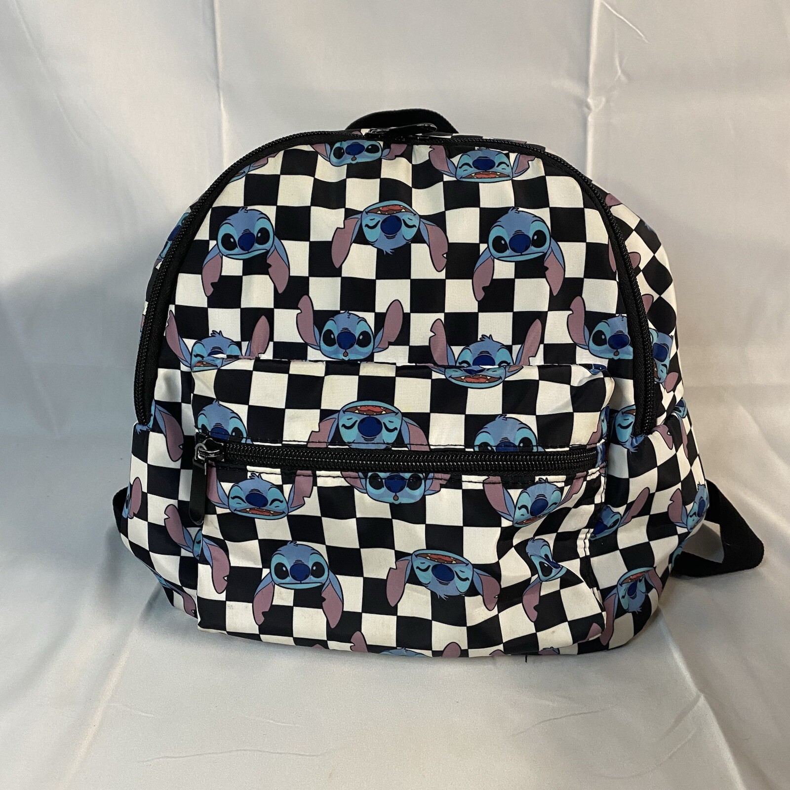 Bioworld Disney Stitch MINI Backpack Black White Chec… - Gem