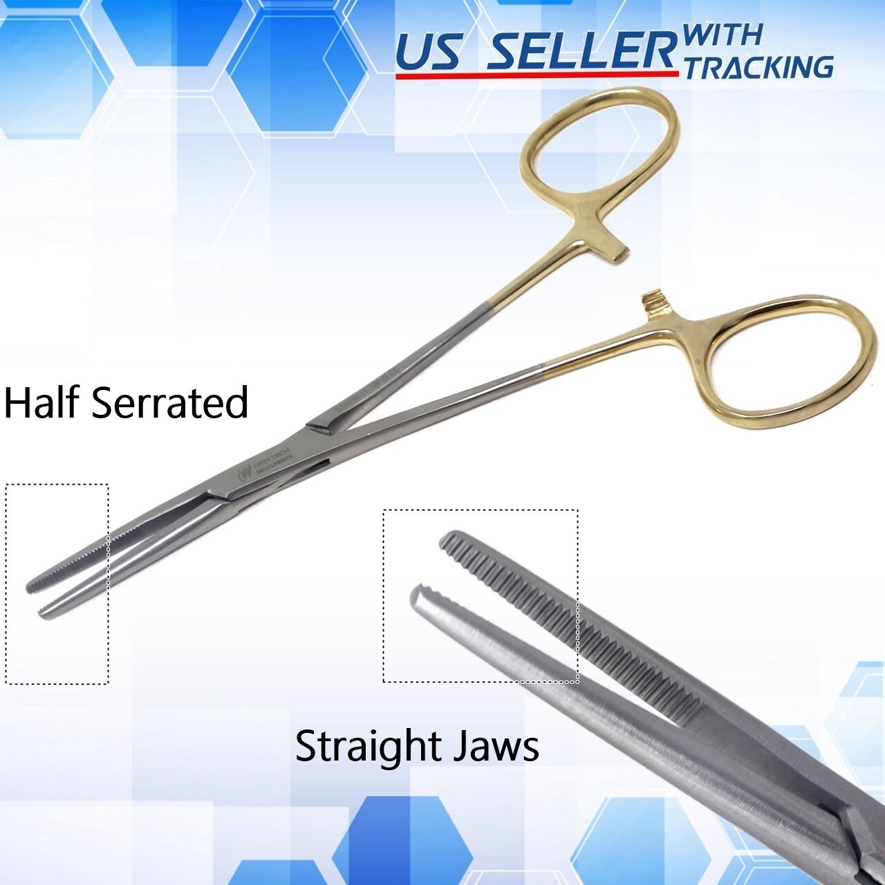 1 piece Kelly Hemostat Forceps Gold Handle Surgical Medical EMS 5.5" Stainless | eBay