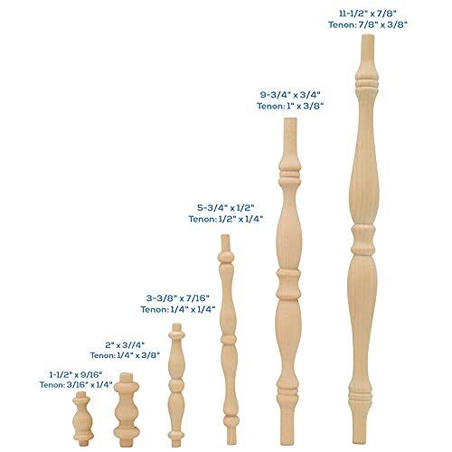 Wooden Baluster Spindles 2" Pack of 25 Wood Spindles for Crafts ...