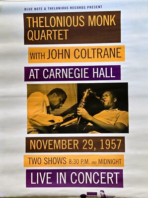 Thelonious Monk /John Coltrane Original Blue Note Promo poster-2 Sided ...