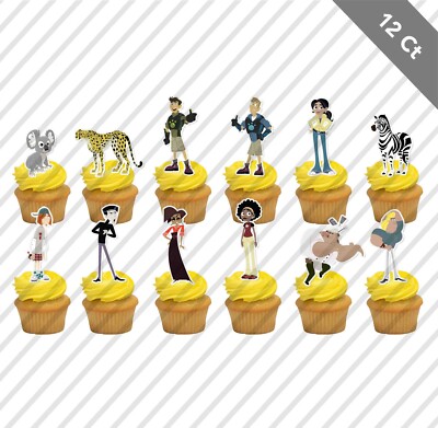 12 Wild Kratts Cupcake Toppers Food Picks Favor Party Adventure Animals ...