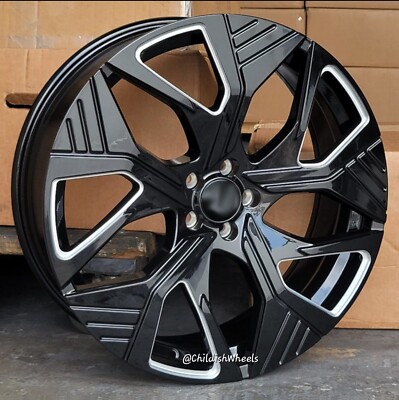 20" Inch Black Milled Replica Toy Crown Style 5x114.3 +40 Wheels Rims ...