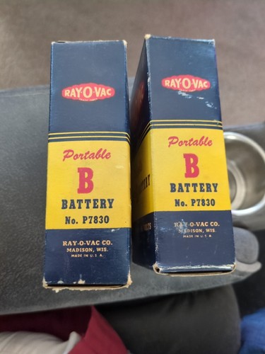 Two Vintage Rayovac No. P5303 4.5v Portable B Battery RAY-O-VAC Co ...