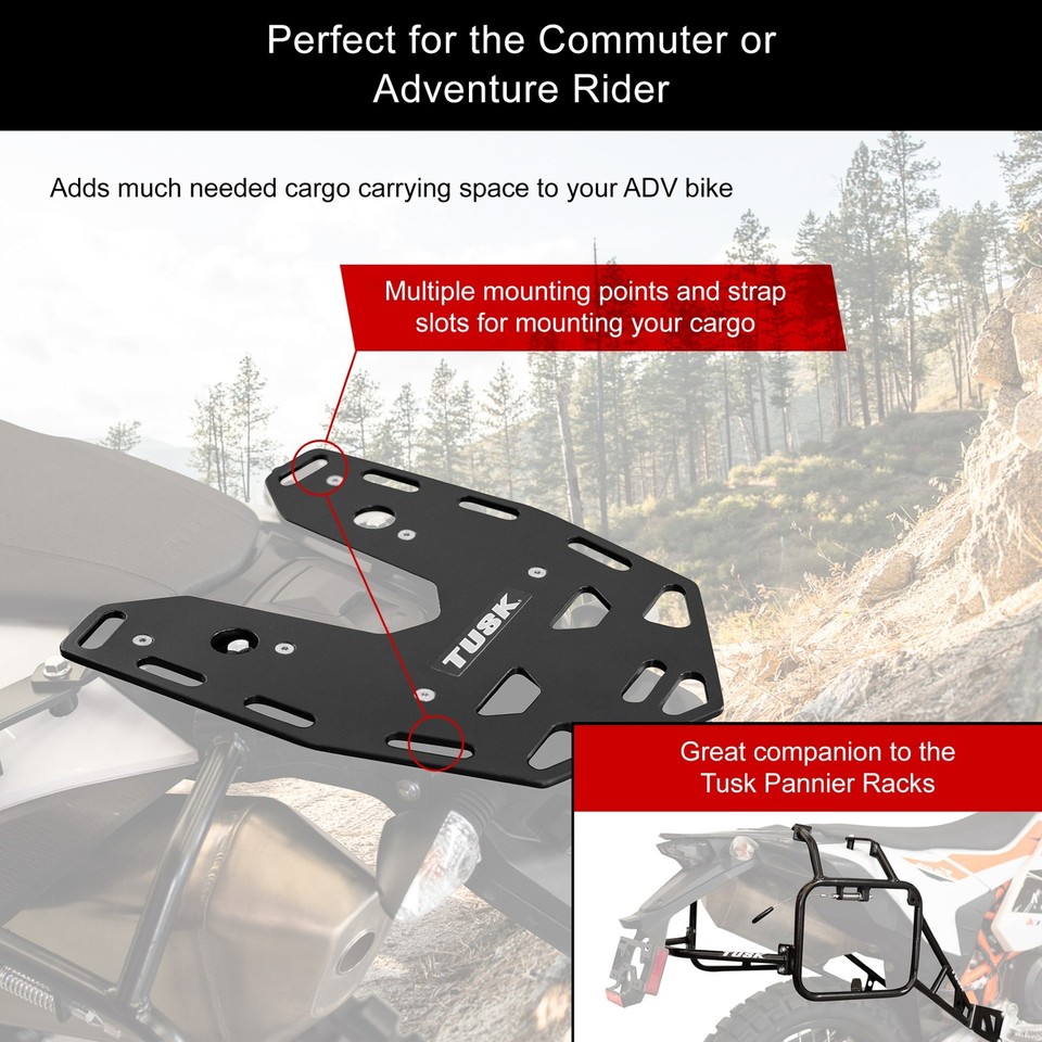 Tusk Top Rack Luggage Carrier Rear Tail Rack for KTM 690 Enduro R 2019 ...