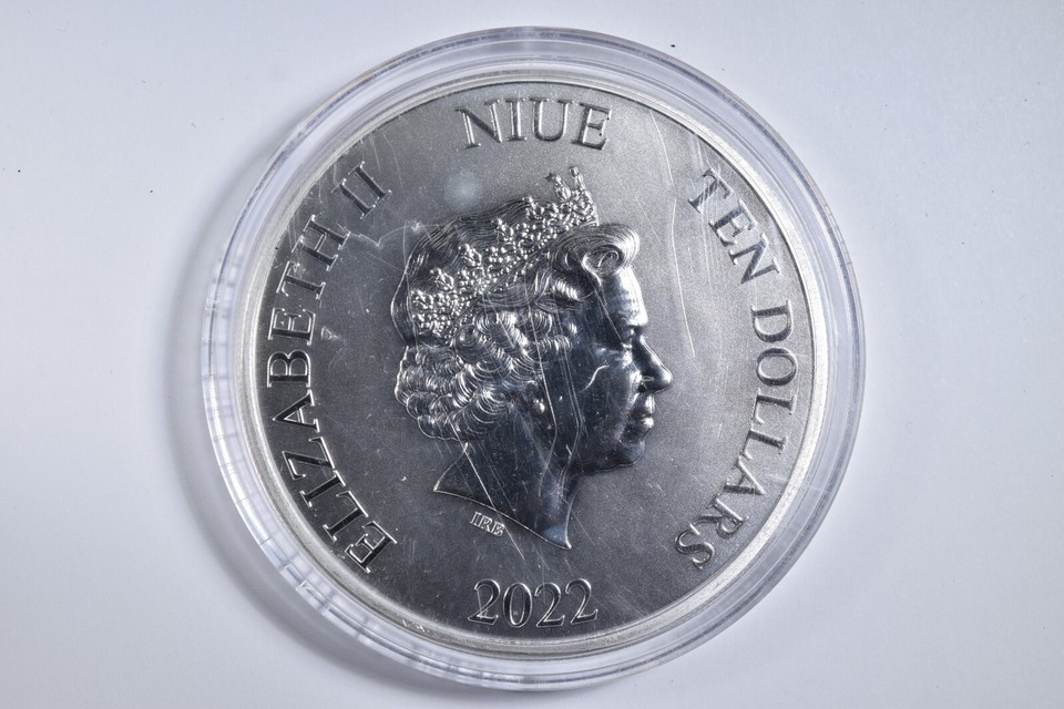 2022 $10 NIUE 5 oz .999 SILVER UNC. ~ Hawksbill Taku Sea Turtle ~ IN ...