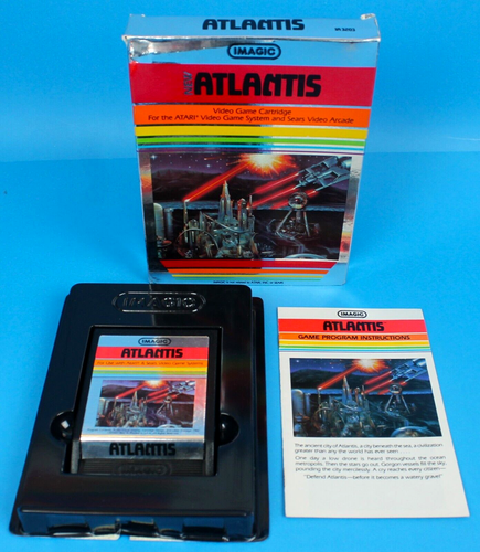 Atlantis (Atari 2600, 1982) Imagic Cartridge w/Box, Tray & Manual ...