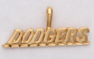Los Angeles Dodgers Team Name Pendant Charm 24K Yellow Gold Plated Fan ...