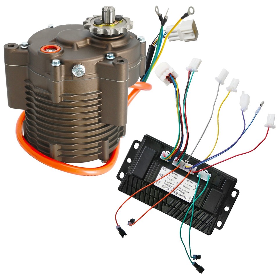 72V 1000W DC Brushless Electric Motor with Controller Go Kart Golf Dirt ...