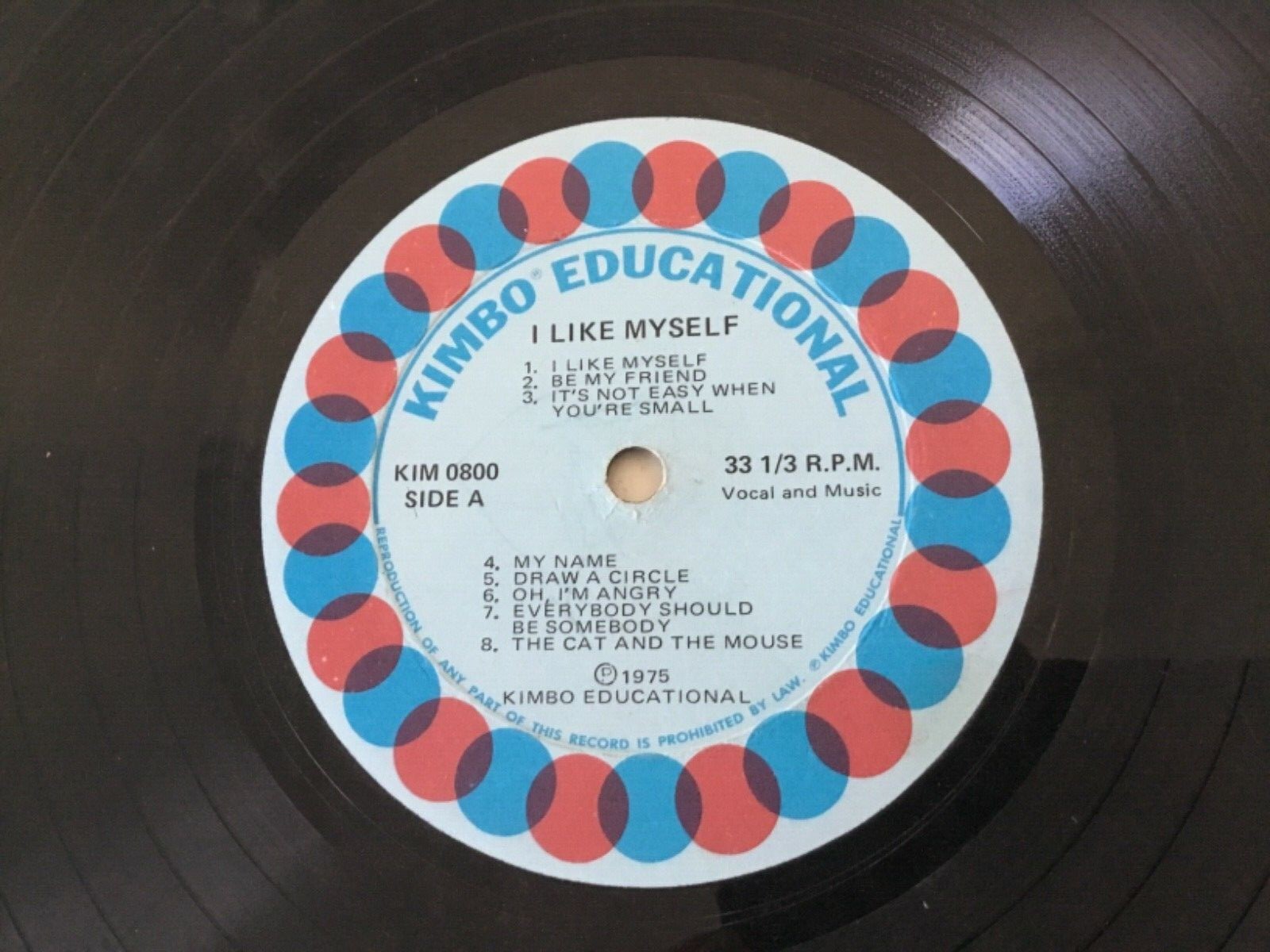 VTG 1975 VINYL RECORD I LIKE MYSELF PRE-K - 3 CHILDREN KIMBO ...