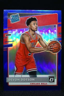 2020-21 NBA Panini Optic Devon Dotson Rated Rookie Blue Prizm 22/59 ...