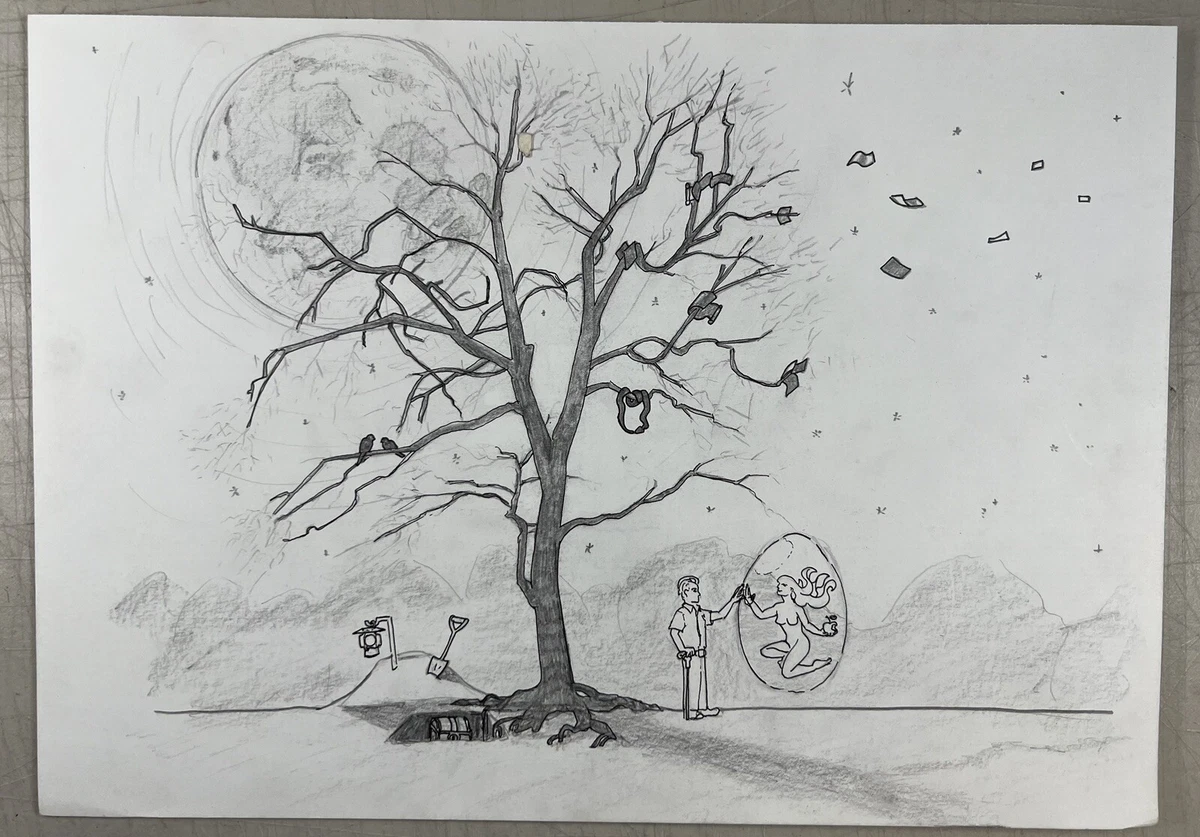Abstract Pencil Drawing Trees
