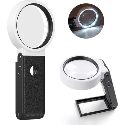 Magnifier Shatterproof Magnify Glass with LED Light and Stand ...