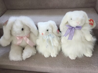3 Retired Ty Classic Bunny Rabbits Candy, Cashmere & Angora '94, '95 ...