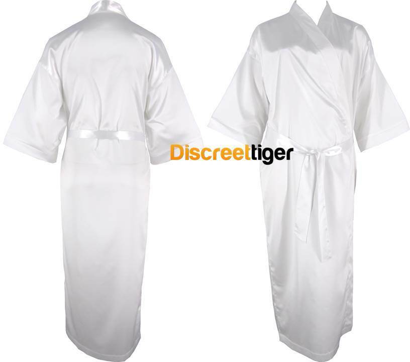 Full Body Length Kimono Satin Robe Bath Dressing Gown Bridal Party ...