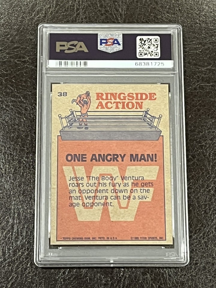 1985 Topps WWF One Angry Man! Jesse Ventura #38 PSA 9 MINT! Rookie RC ...