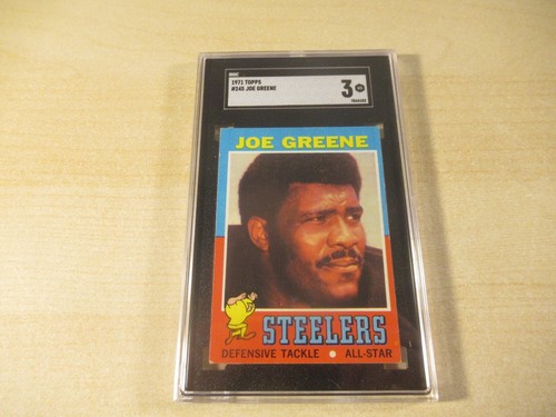 1971 TOPPS FOOTBALL MEAN JOE GREENE #245 ROOKIE CARD HOF STEELERS SGC 3 ...