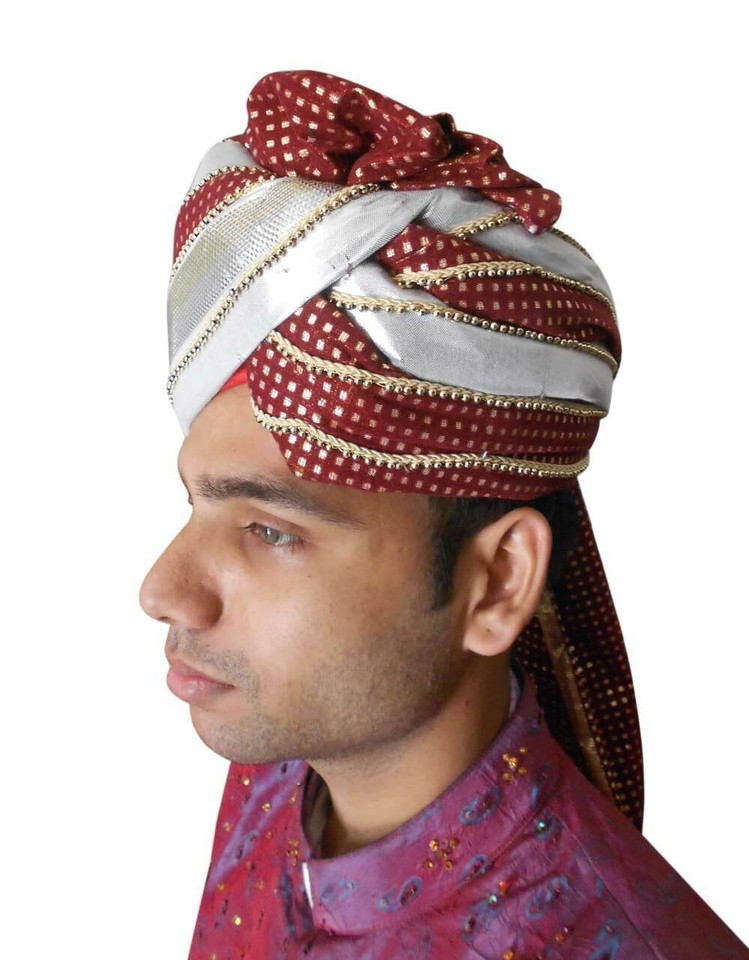 Men Hat Top Safa Indian Wedding Pag Groom Pagri Handmade Turban ...