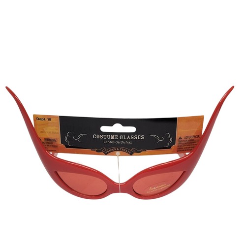 Devil Costume Sunglasses Red Cat Eye Frames Dramatic Flames | eBay