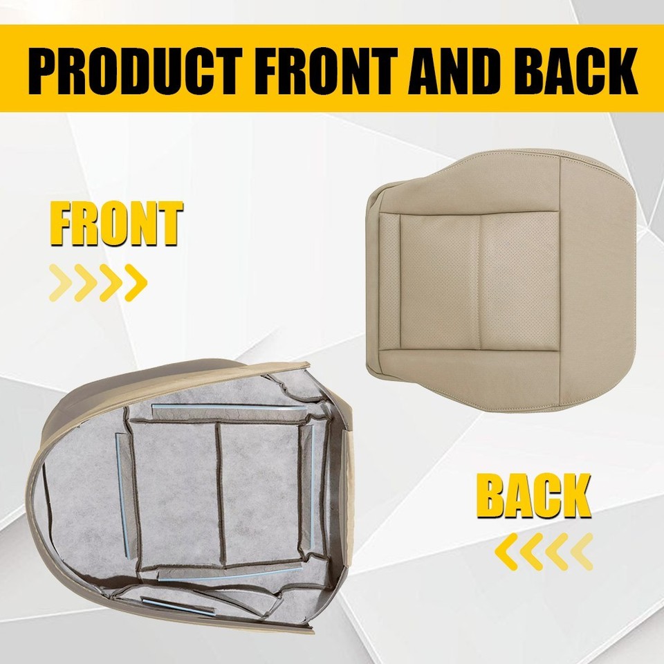 Driver Side Seat Bottom Leather Cover Tan Black For 2010-2014 Mercedes ...