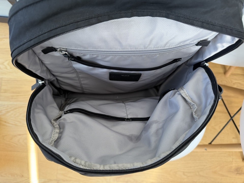 TUMI Voyageur Carson Backpack Black/Silver Nylon W Laptop Sleeve | eBay