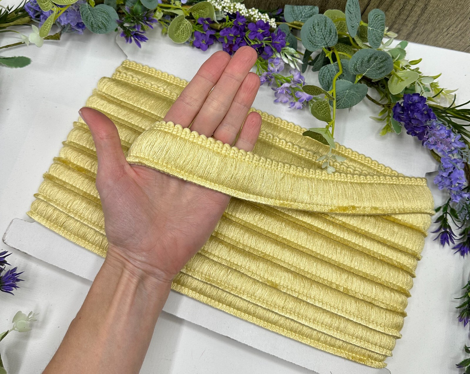 35mm thick brush fringe trim cushion piping black gold navy upholstery ...