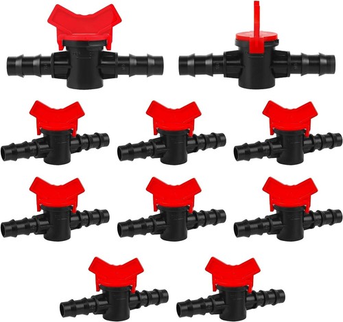 20PCS Inline Water Tap Valve Barbed Shut Off Ball Switch 16mm Plastic ...