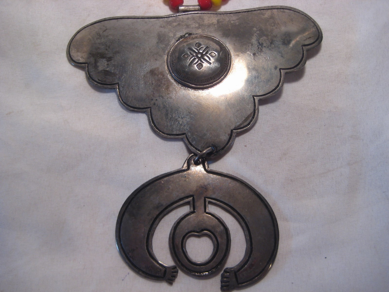 FUR TRADE "FRIENDSHIP TRADE SILVER GORGET, UNIQUE TRADE BEAD NECKLACE ...