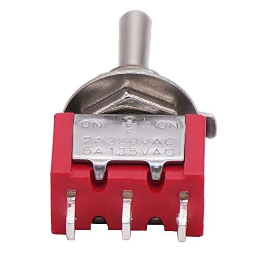 /6Pcs Mini Momentary Toggle Switch SPDT 3 Position 3 Pins (0N)-Off-(On ...