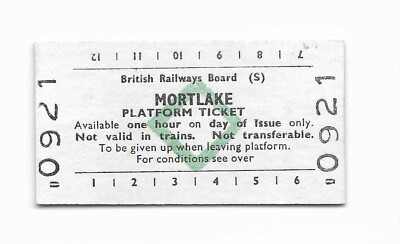 1981? Mortlake BRB(S) Edmondson Platform Ticket Green Diamond | eBay UK