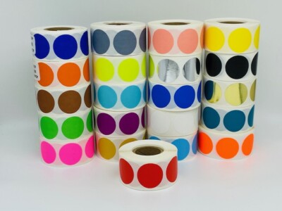 1" Round Red Color coded Inventory Dots Roll of 500 Labels Stickers | eBay