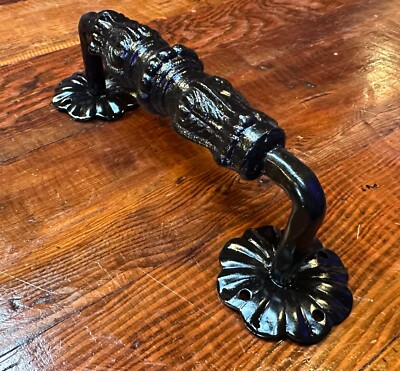 Rustic Door hardware hand forged solid wrought iron 10" x 2.5" Pull ...