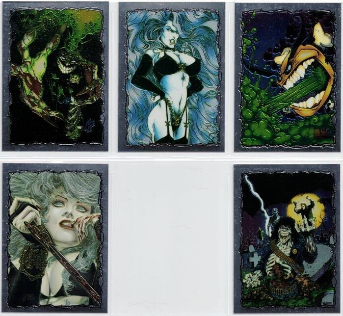 Evil Ernie Series 1: Complete Chrome Set (5) 1993 Krome w/ Lady Death ...