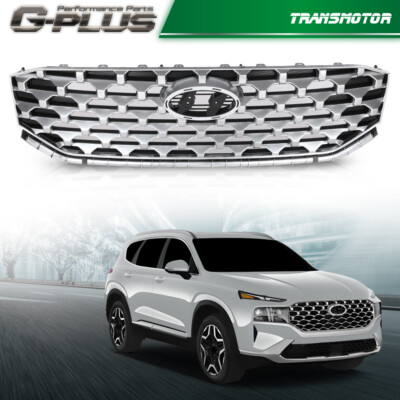 Fit For 21-22 Hyundai Santa Fe Front Upper Grille Assembly Chrome ...