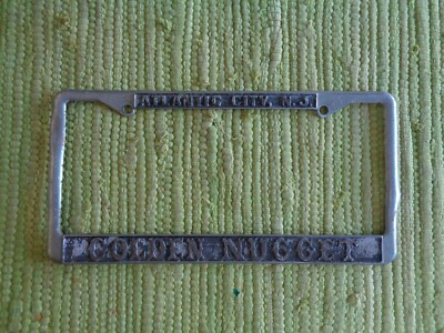 Vintage GOLDEN NUGGET Atlantic City NJ LICENSE PLATE FRAME New Jersey ...