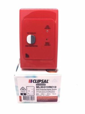 Clipsal ML2031VRC10 RED RCD Protected Safety Switch 2 Pole 20A 10mA ...