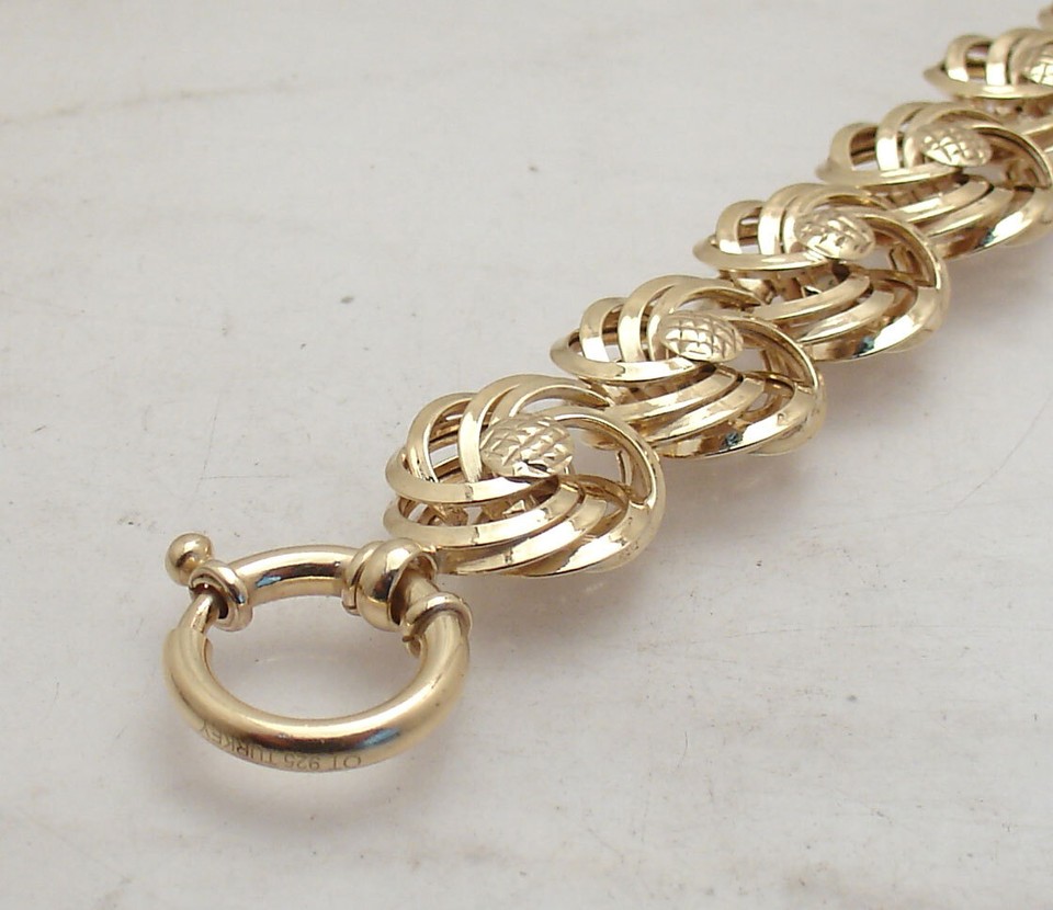 Technibond Diamond Cut Rosetta Love Knot Bracelet 14K Yellow Gold ...