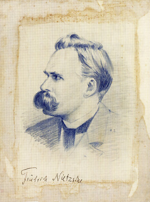 FRIEDRICH NIETZSCHE Signed Drawing - German Philosopher - 10"x8 ...