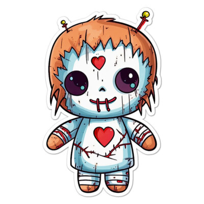 Cute Voodoo Doll, Vinyl Decal Sticker, Indoor Outdoor, 3 Sizes, #9098 ...