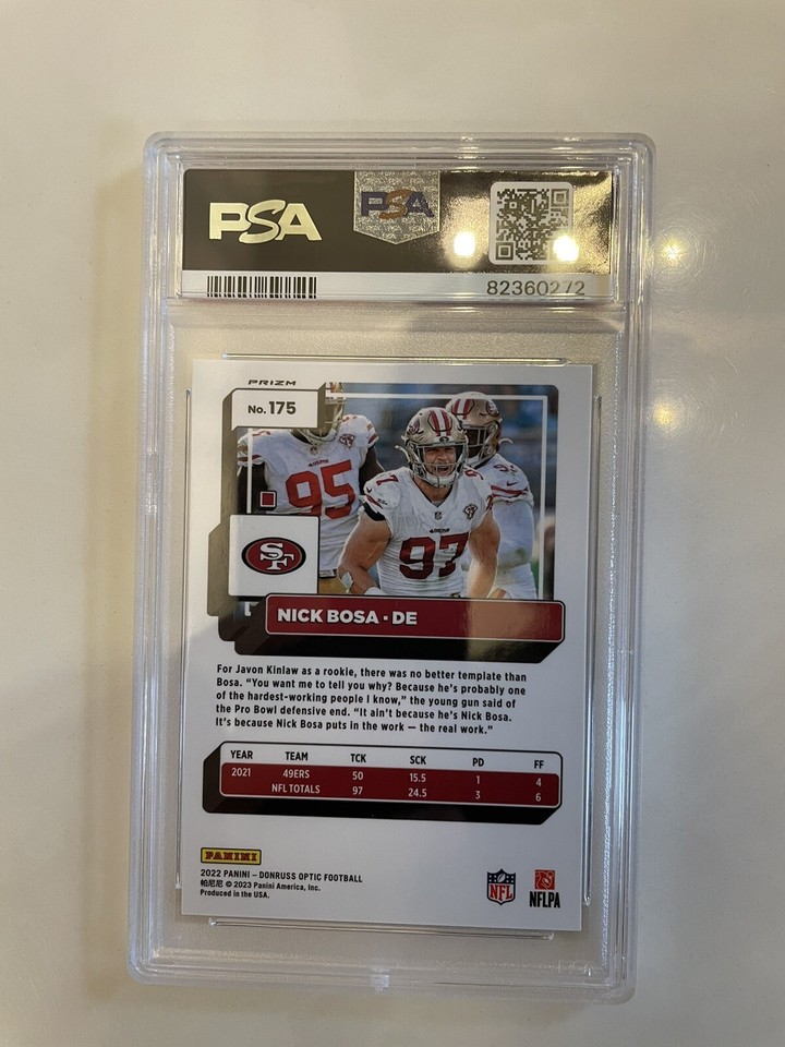 2022 Nick Bosa Donruss Optic Blue Stars Parallel SSP #175 49ers PSA 10 ...
