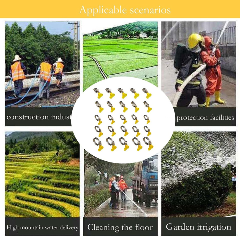 Butterfly Garden Hose Clips Zinc Alloy Domestic Clamps Pipes 8mm - 40mm ...