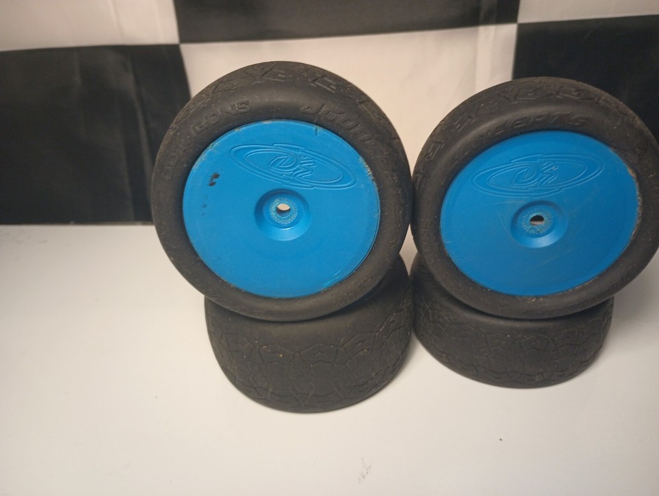 4X 1/10 Buggy Wheel & Tires J Concepts Octagon On Neon Blue DE Dish | eBay