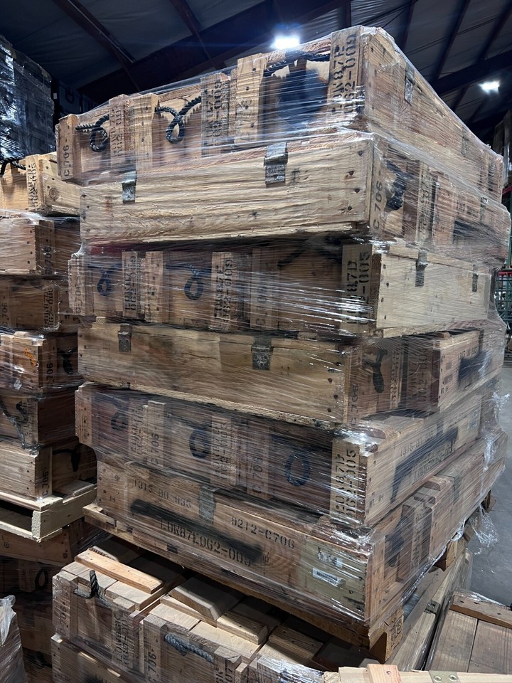 Wooden Surplus Ammo Crate M2 M30 Mortar Explosives Box U.S. Military ...