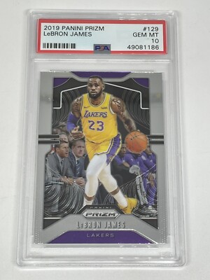 2019-20 Panini Prizm LeBron James Base Card No. 129 Graded PSA 10 Gem ...