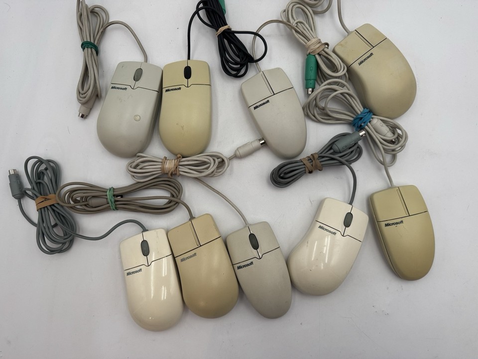 One Vintage MICROSOFT Rolling Ball Mouse PS2 Multiple Quantity | eBay