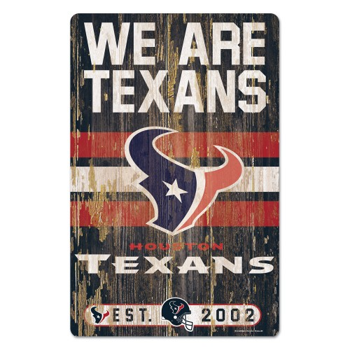 Houston Texans 11x17 Wood Sign Slogan Design NFL Wall Banner WinCraft ...