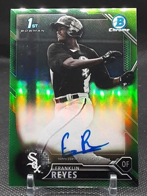 FRANKLIN REYES 2016 BOWMAN CHROME GREEN REFRACTOR AUTO ROOKIE #1/99 ...