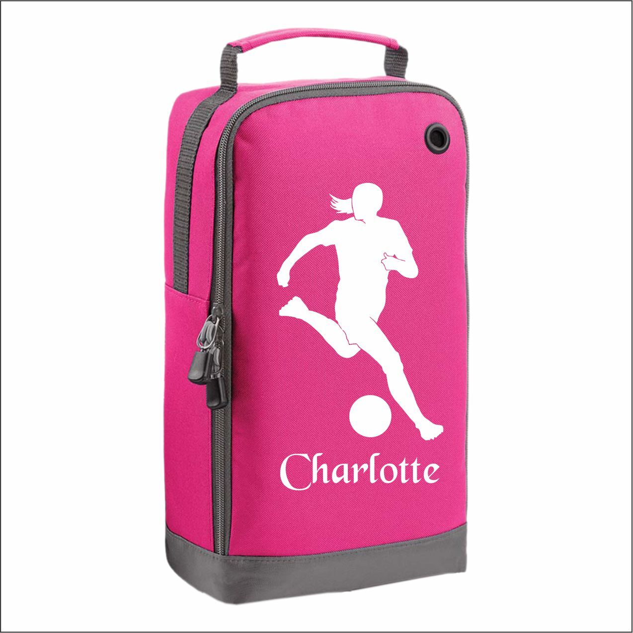 Personalised Girls Football Boot Bag Kids Sport Footy Rugby PE Kit Any ...
