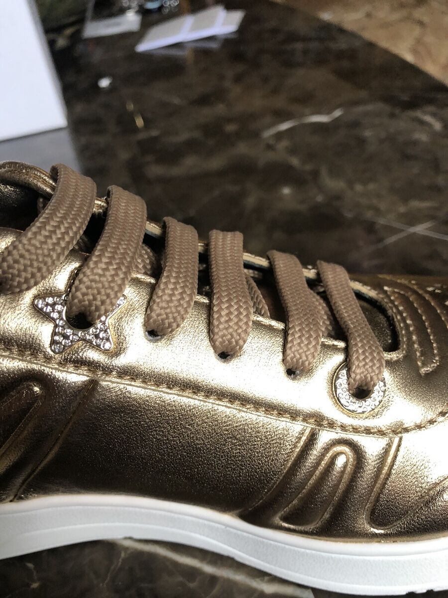 Jimmy Choo Metallic Gold Designer Leather Sneakers -hawaii Jimmy Choo Metallic Gold Designer Leather Sneakers -hawaii